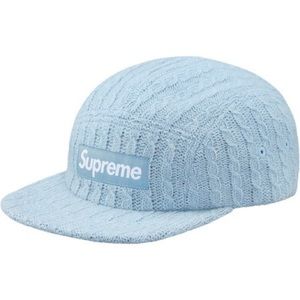 Supreme | Accessories | Supreme Blue Fitted Cable Knit Camp Cap | Poshmark